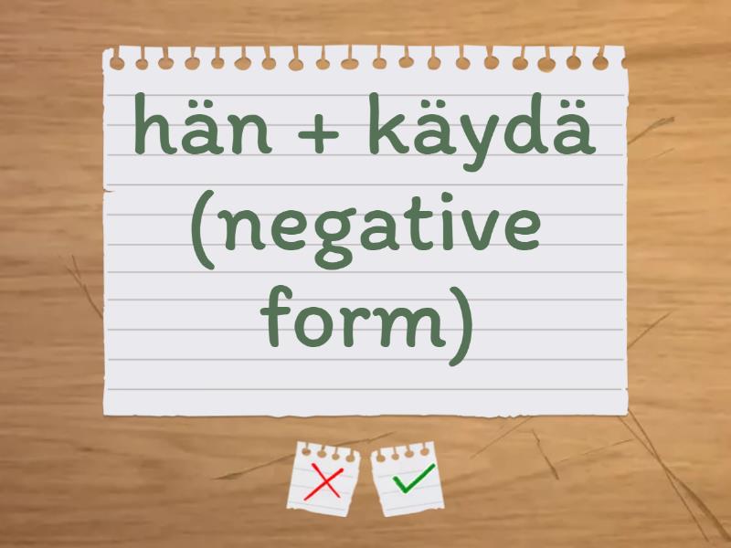 Verb type 2: negative forms - Flash-kortit