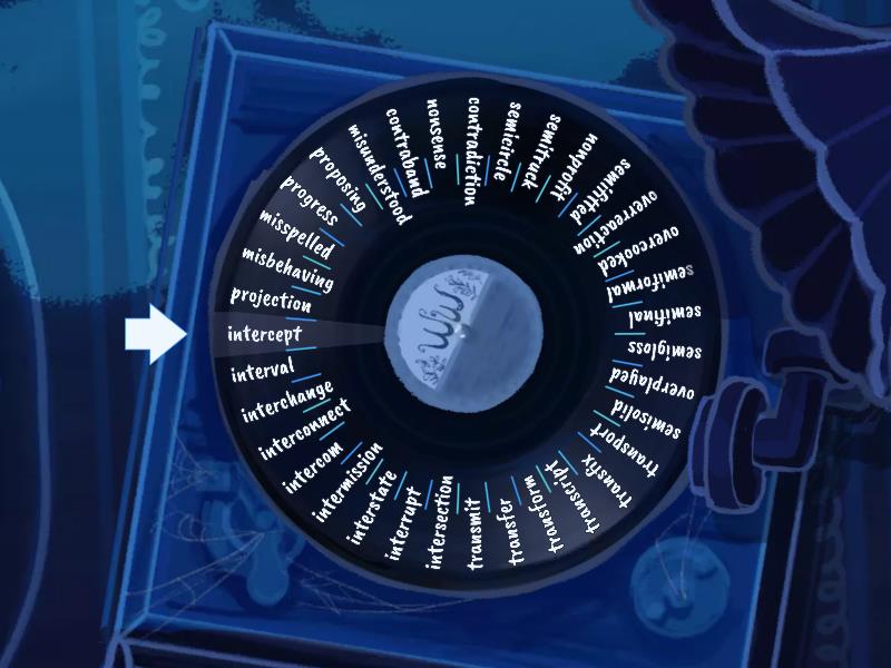 set 2 prefixes spell sort - Spin the wheel