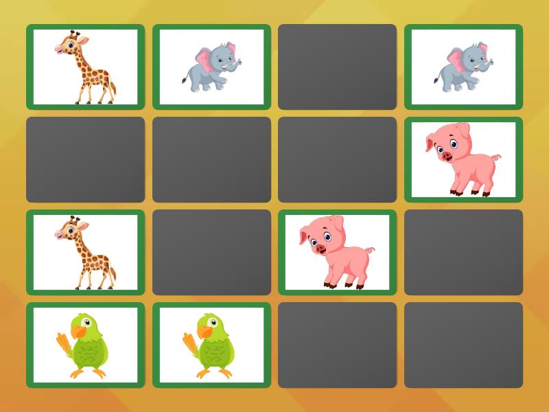 Memorama de animales - Combine os pares