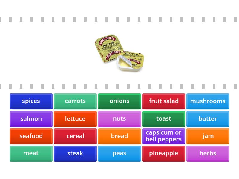 B2 9A food vocabulary - Find the match