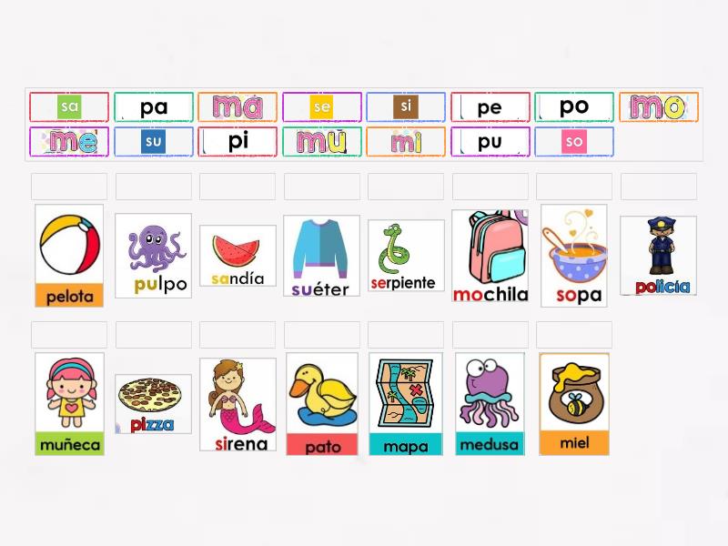 Silabas, M,P,S - Match up