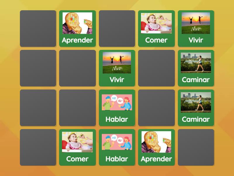 Memorama de verbos - Parejas