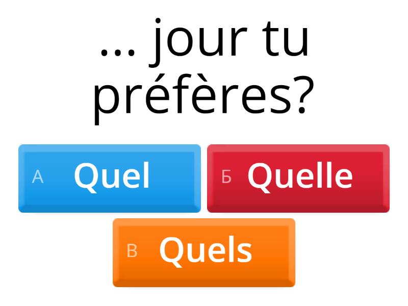 Quel/Quelle/Quels/Quelles - Quiz
