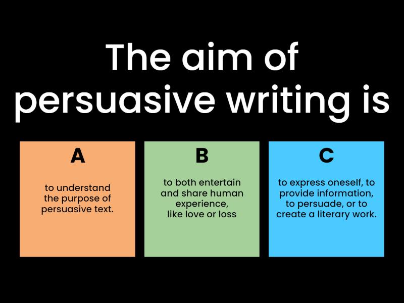 Persuasive Writing - 6th grade - Quiz