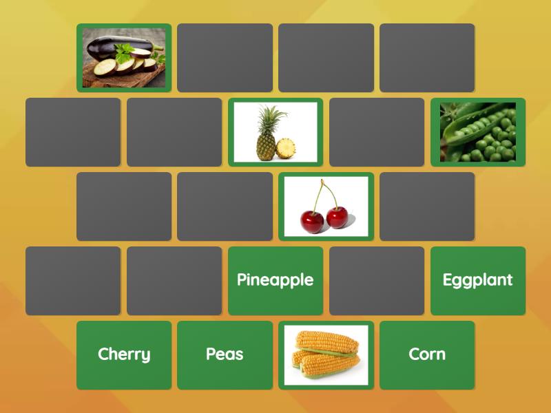 UNIT 2 - Food vocabulary - Matching pairs