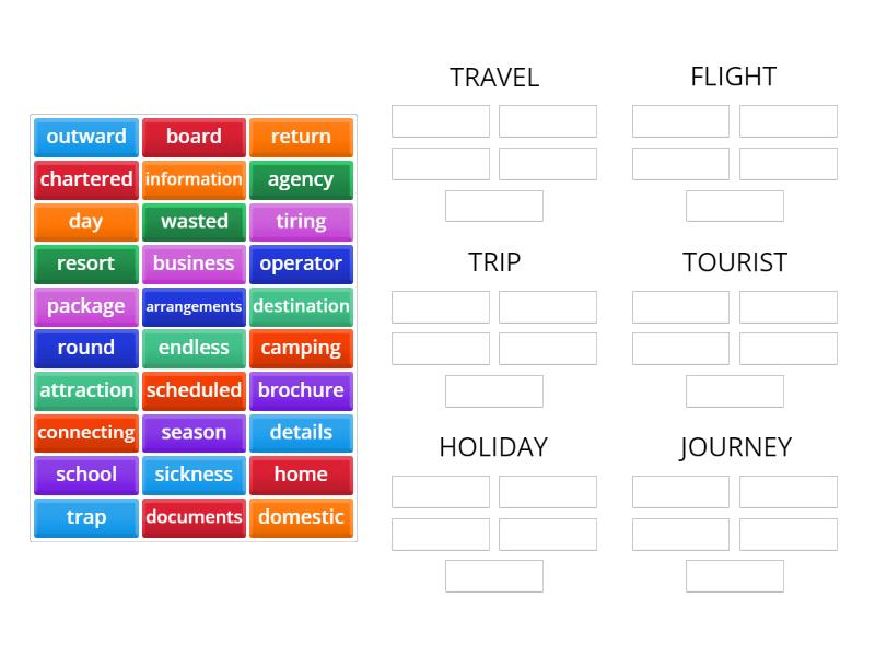 travel & transport collocations Module 6 - Group sort