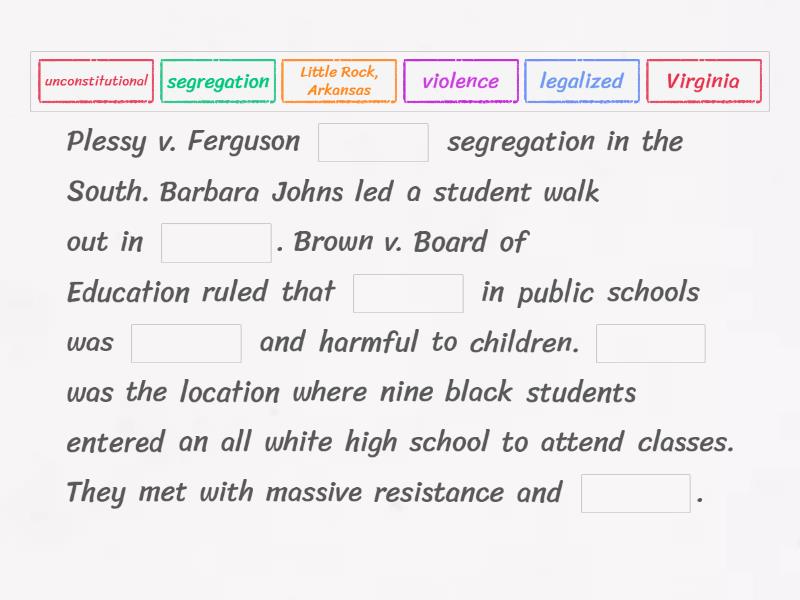 Civil Rights - Complete the sentence