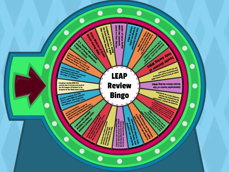 LEAP Review Bingo - Spin the wheel