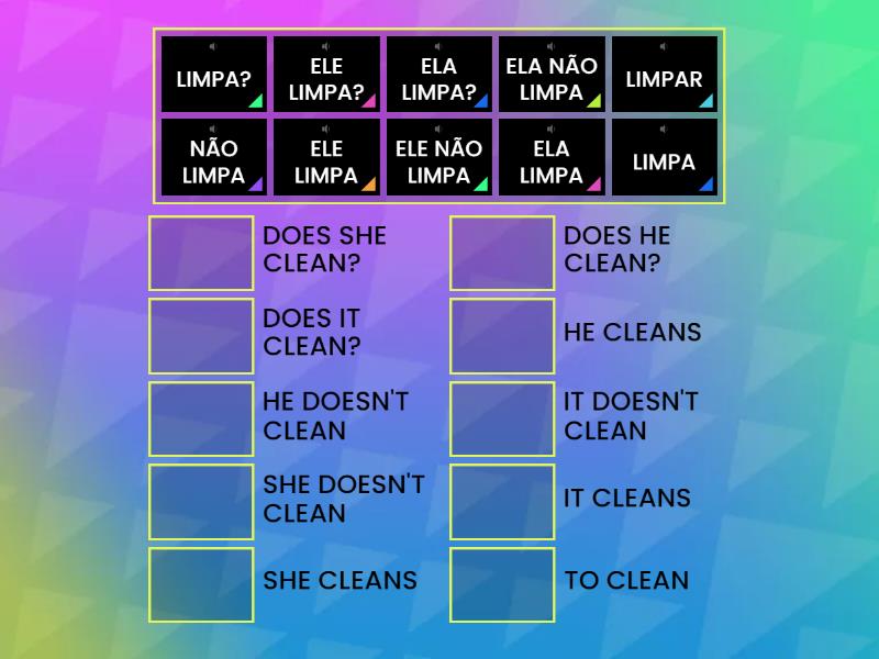 2. VERBS - CONJUGATION - Match up