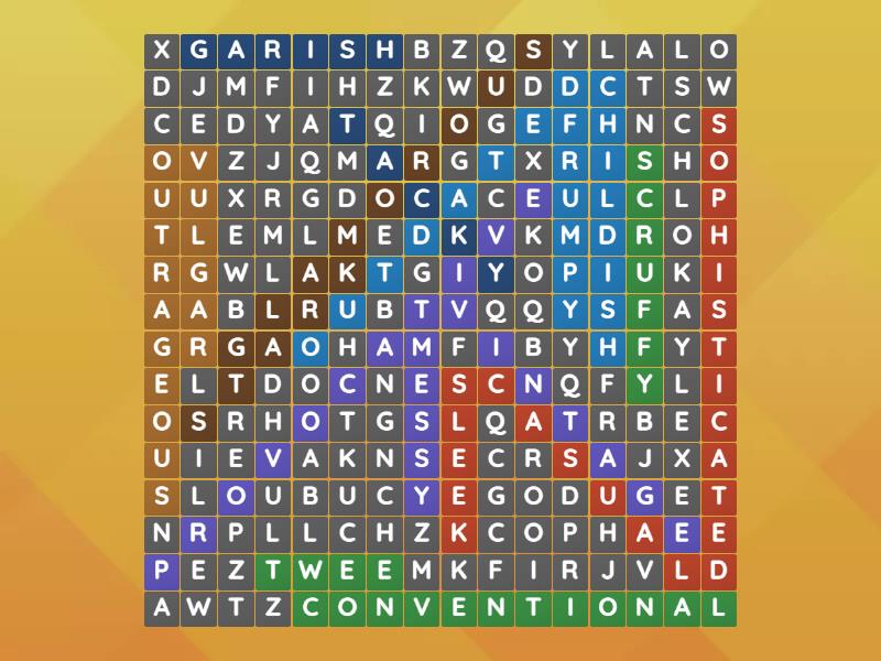 Cutting edge adv, unit 7 adjectives - Wordsearch