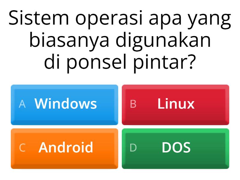 jenis jenis sistem operasi - Quiz