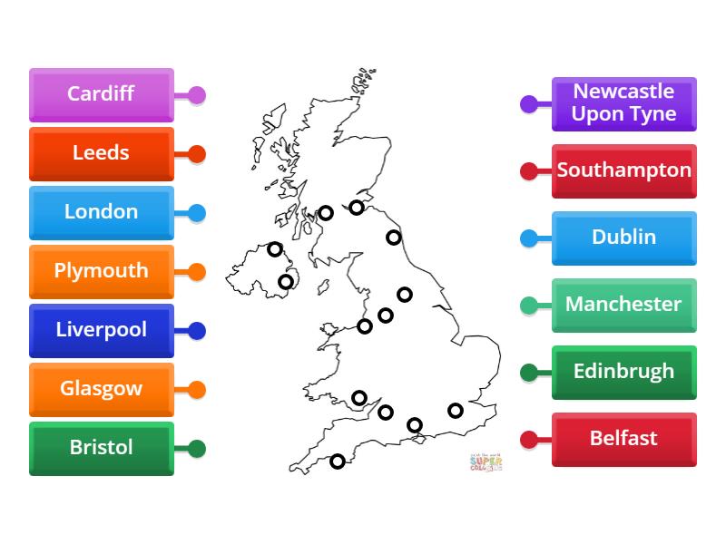 CITIES OF THE UK - Labelled diagram