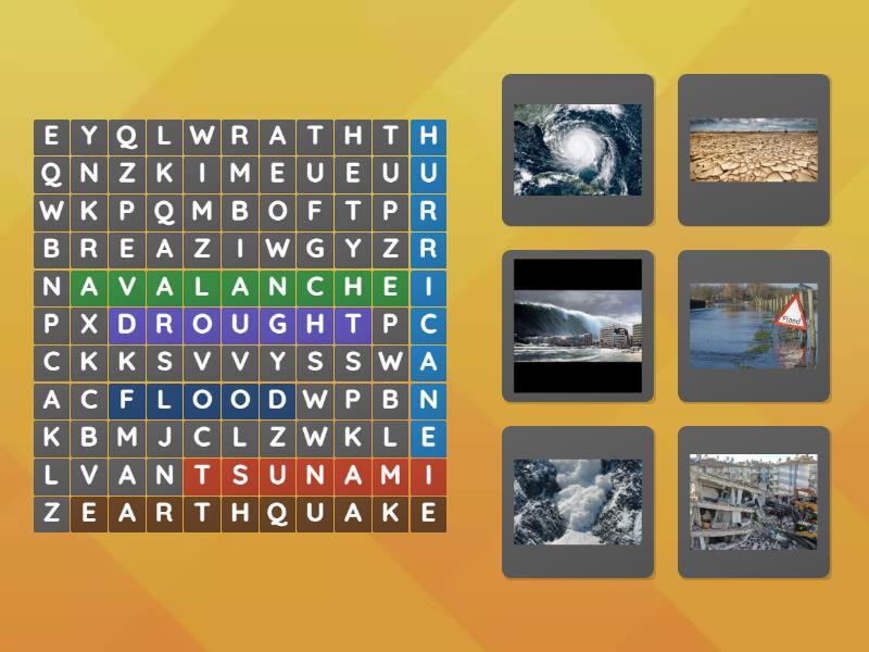 Gabriel's - Natural disasters - Wordsearch