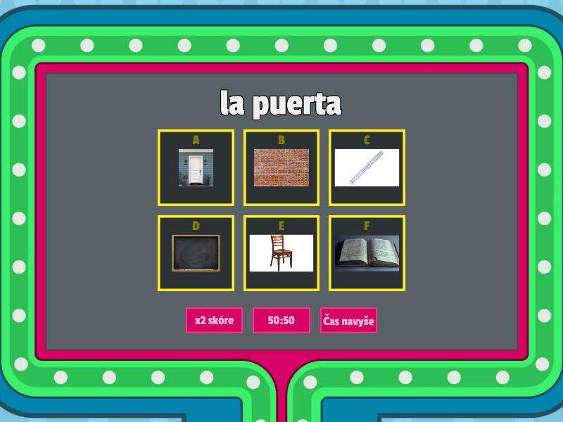 Spanish Classroom Objects - Gameshow quiz