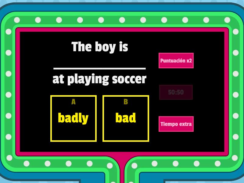 Quiz show (Guess the adverb or adjective) - Concurso de preguntas