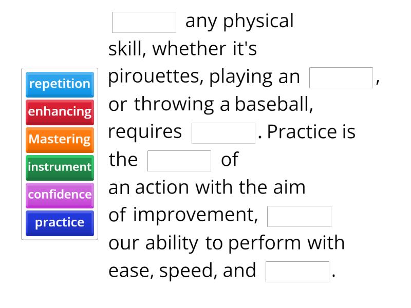 How to practice effectively - text - Completar la frase