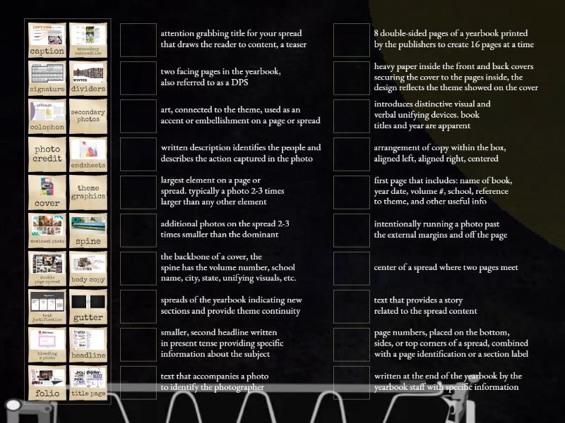 Anatomy of a Yearbook Part 2 - Match up