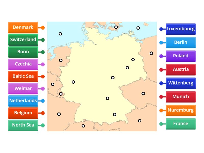 Germany Map Quiz - Labelled diagram