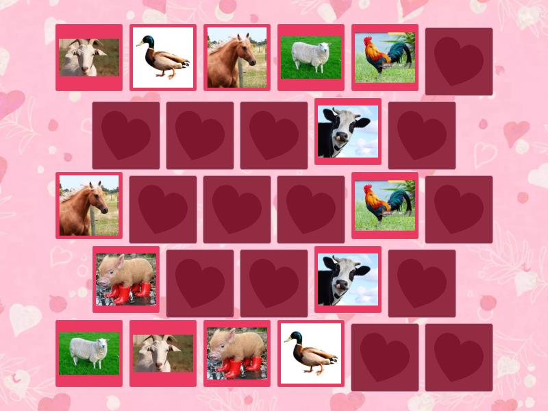 Farm animals memory - Matching pairs