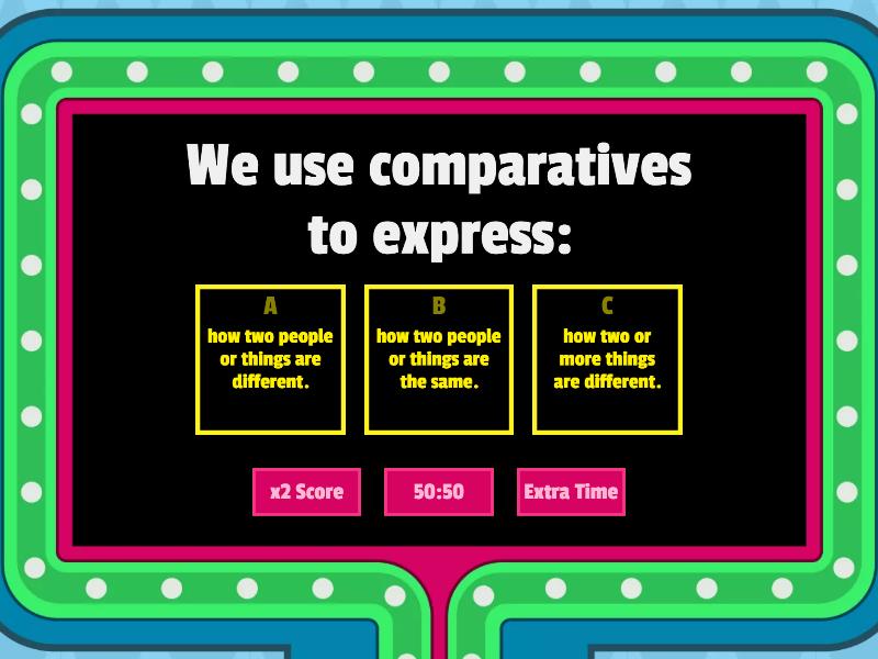 Comparative and Superlative Adjectives - Gameshow quiz