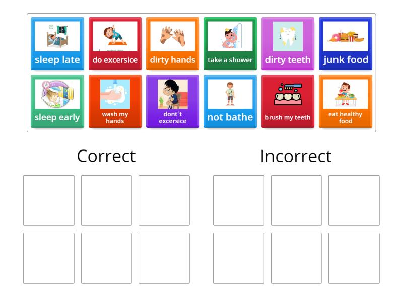 Healthy habits homework - Group sort