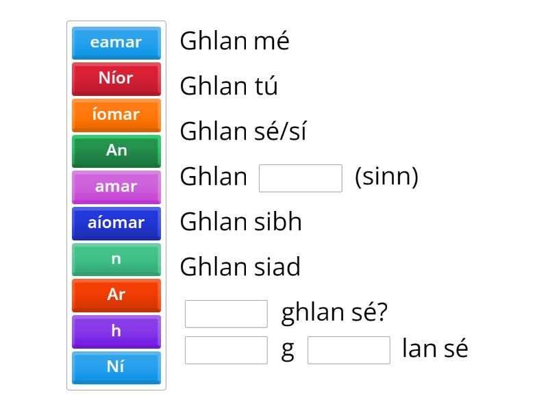 Aimsir Chaite - Chéad Réimniú - Complete the sentence