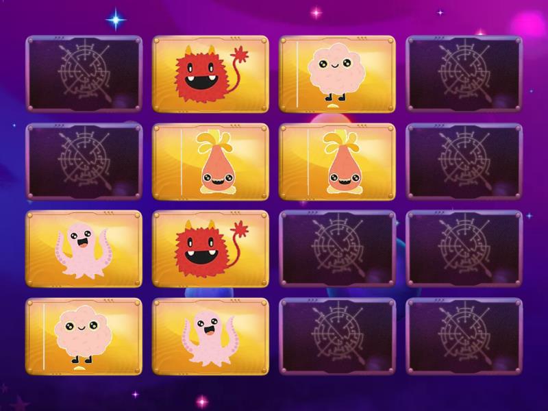 Alien Matching Game - Matching pairs