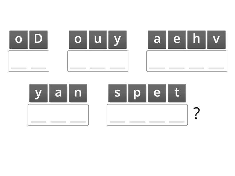 Simple Present And Present Continuous Anagram