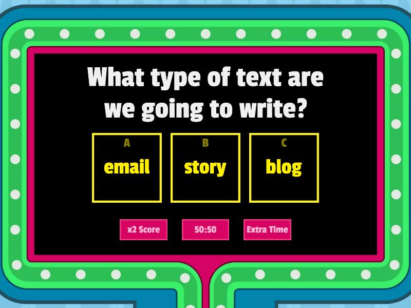 event writing part 3 - Gameshow quiz