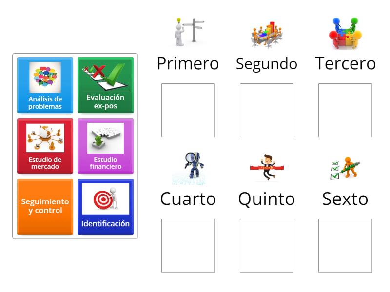 ¿Cúal es el orden progresivo con las etapas de un proyecto de inversión? - Group sort