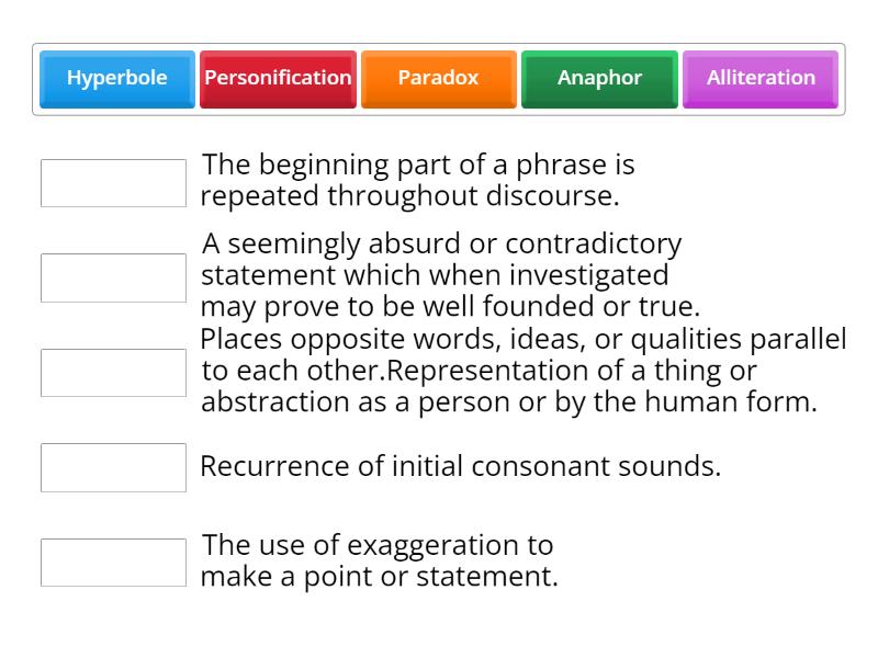 Rhetorical Devices - Match up