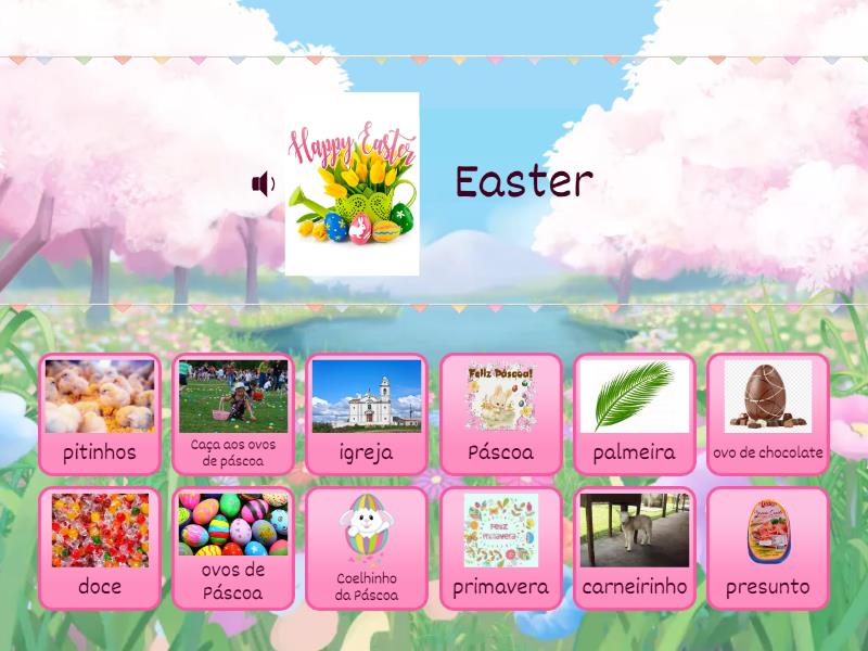 Easter vocabulary (Vocabulário de Páscoa) - Find the match