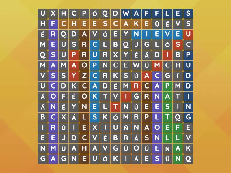 Postres - Sopa de letras