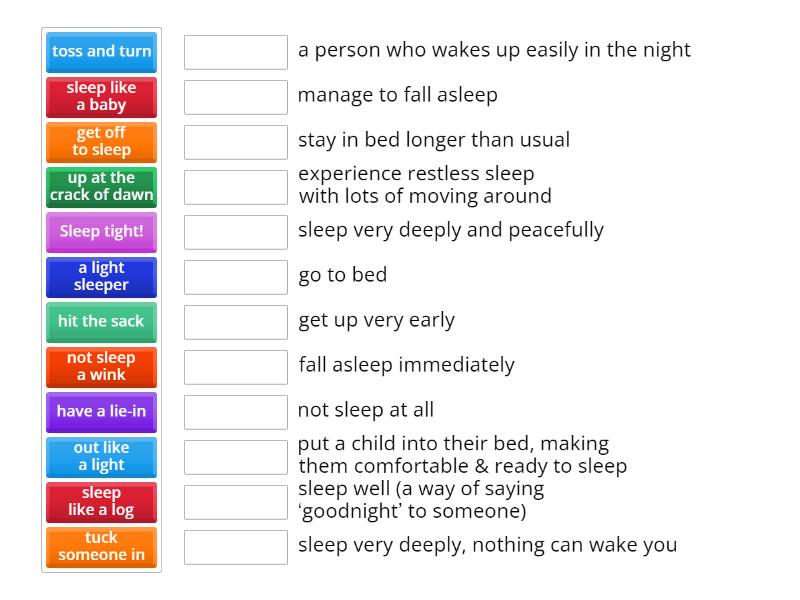 Sleep expressions - Match up