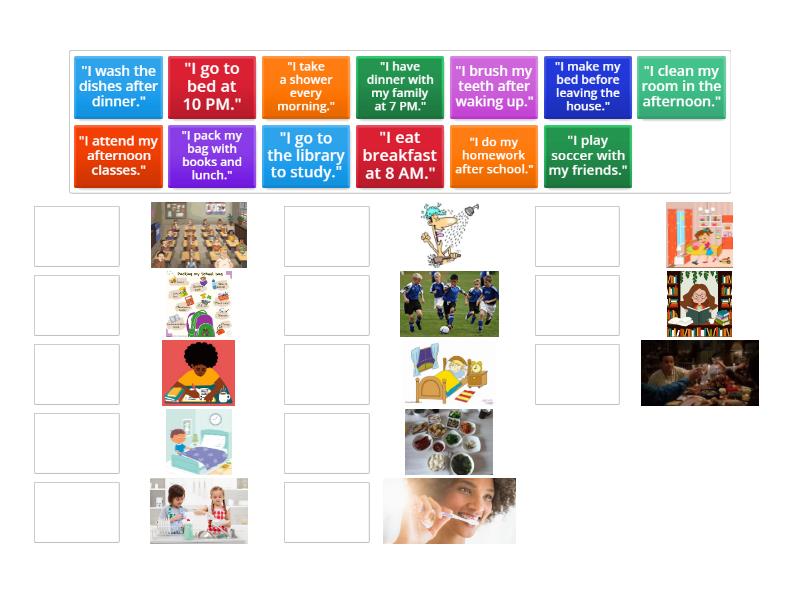 Daily Routines What Are They Doing Match Up