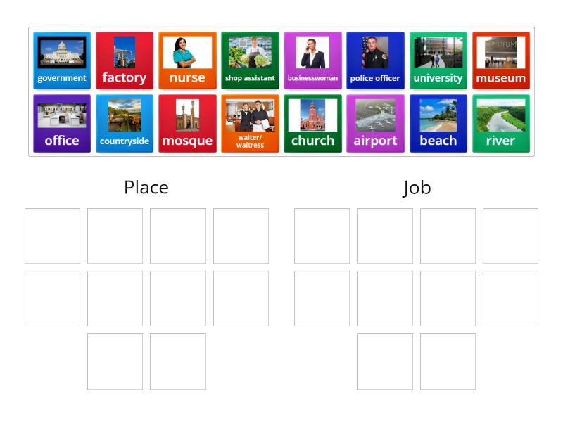 Jobs and places - Group sort