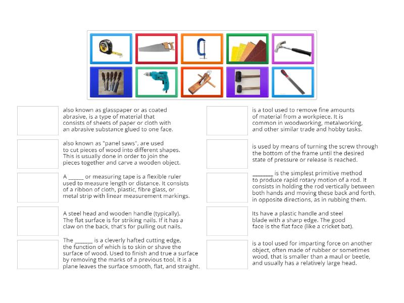 sub1_Types and Functions of Carpentry Hand Tools - Match up