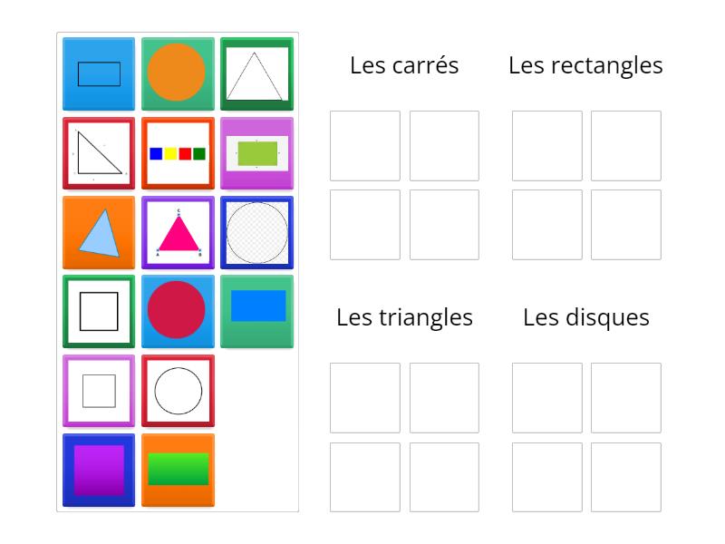 Les formes géométriques - Group sort