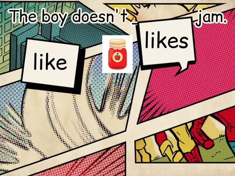 PATH - UNIT 7 like / likes - don't / doesn't - Flying fruit