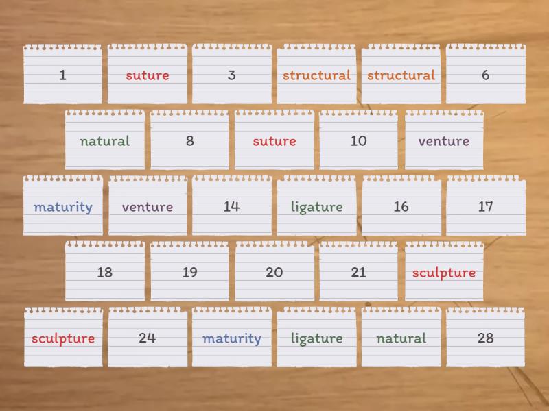 6.9 Words with -TURE - Matching pairs