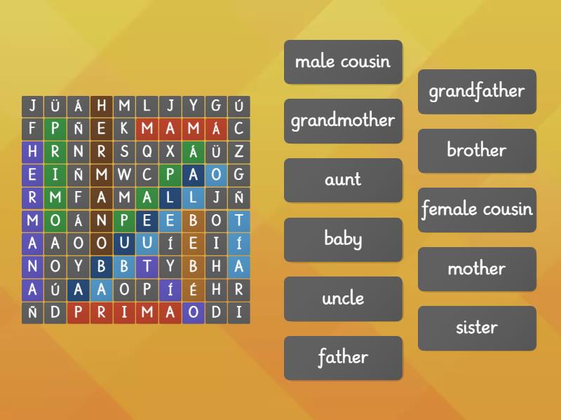 Mi familia - - Wordsearch