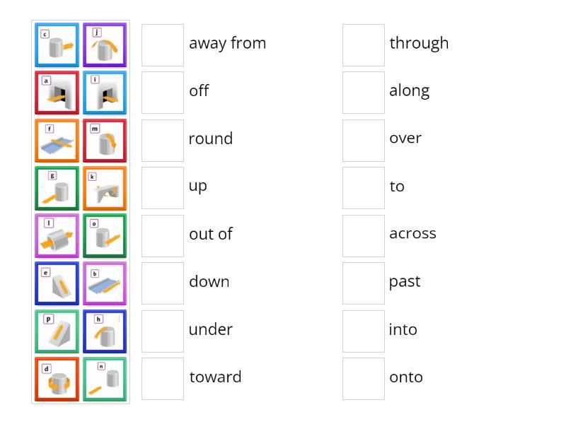 6E - Vocabulary: Prepositions of movement - Match up