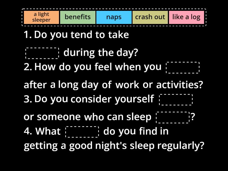Sleep - Complete the sentence