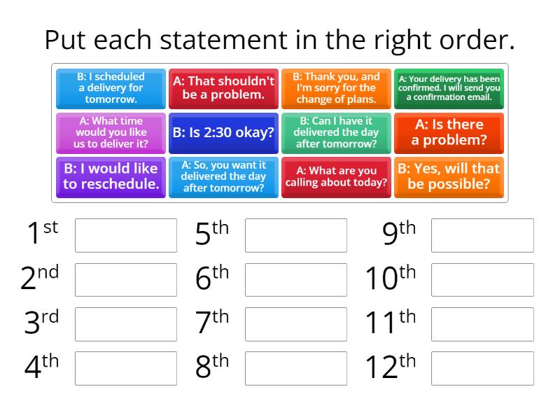Rearrange the Conversation - Rank order