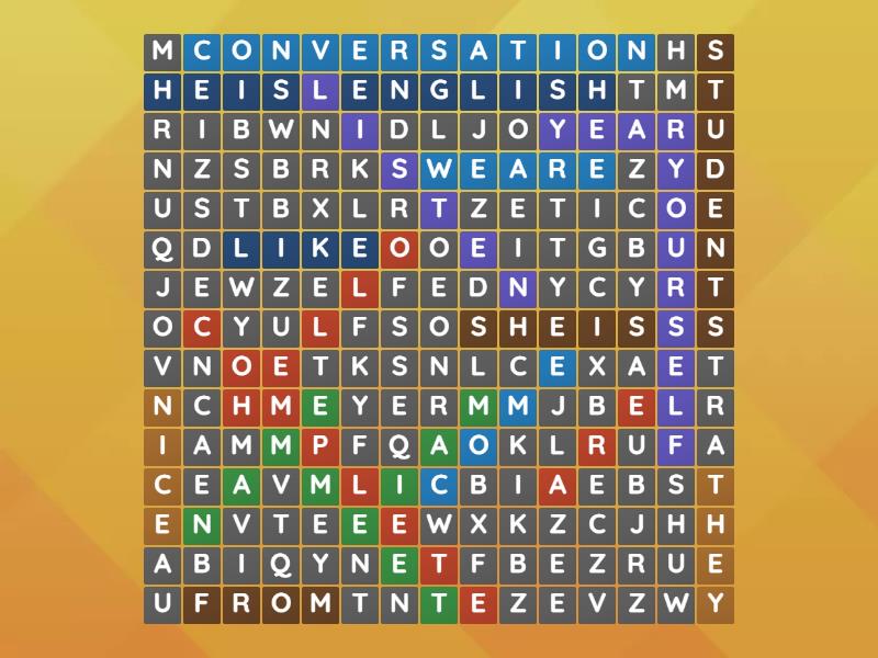 7th Grade - Intoduction - Introducing yourself - Wordsearch