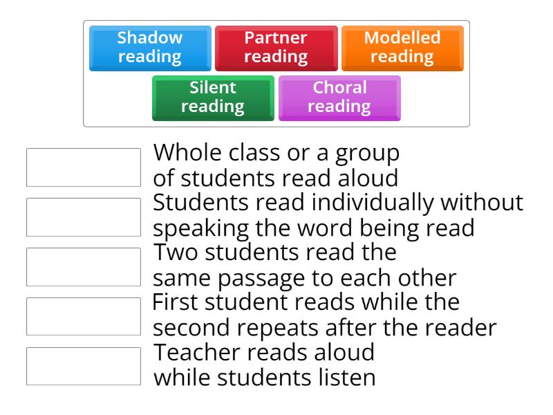 Oral Reading Techniques - Match up