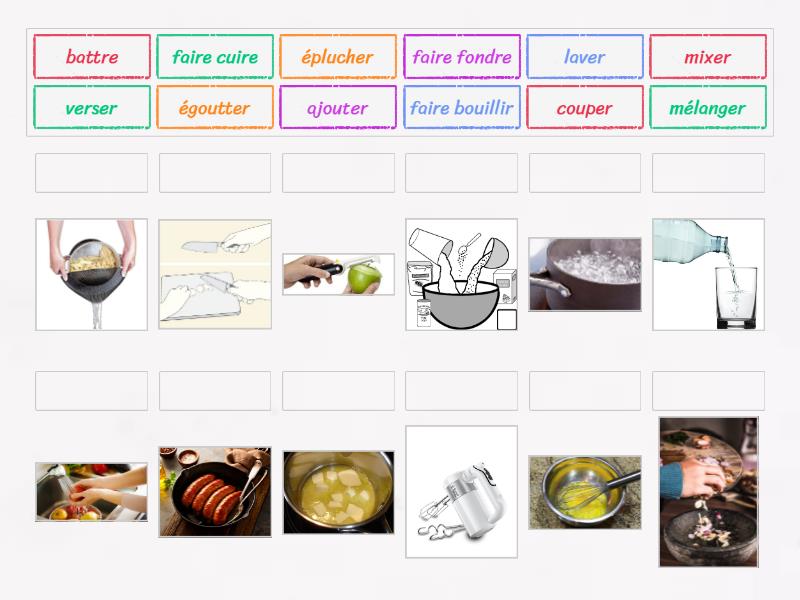 faire la cuisine - Match up