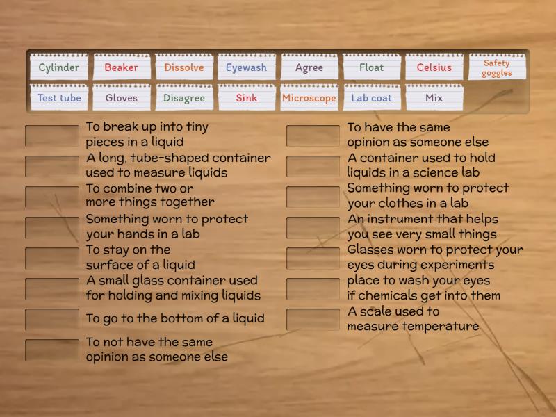 Matching Activity: Lab - Match up