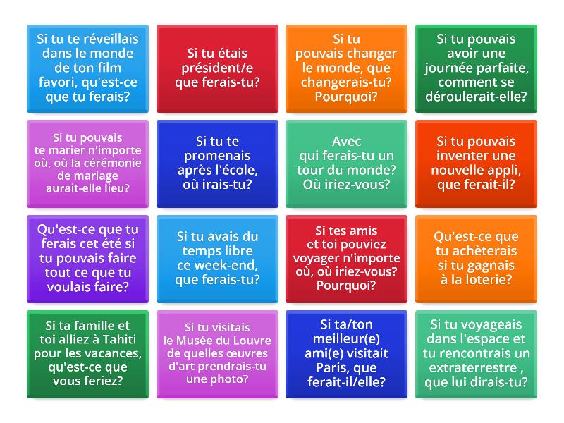 Si + imparfait → Conditionnel - Fichas giratorias