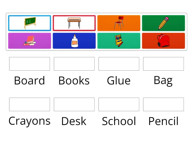 Kinder School Objects - Match up